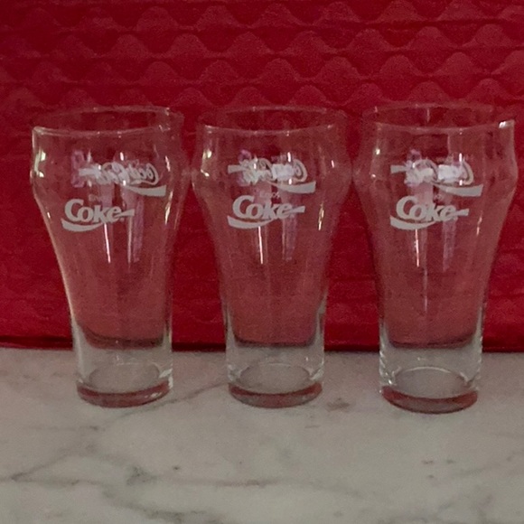 Coca Cola | Dining | Vintage Coca Cola Glass Set Of 3 Clear | Poshmark